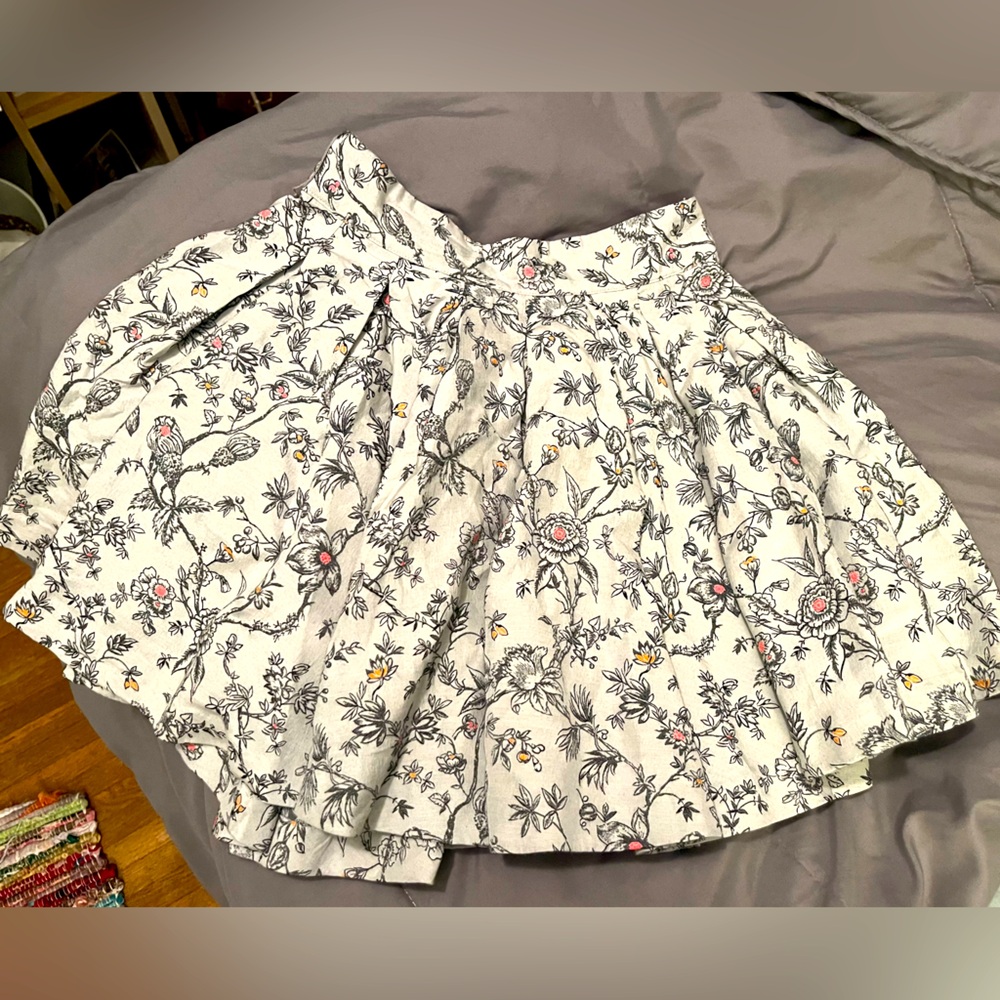 Alice + Olivia Toile Pleated Skirt. Linen Blend. Size… - Gem